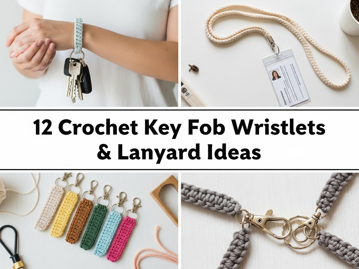 12 Crochet Key Fob Wristlets & Lanyard Ideas - Cloudy Yarn