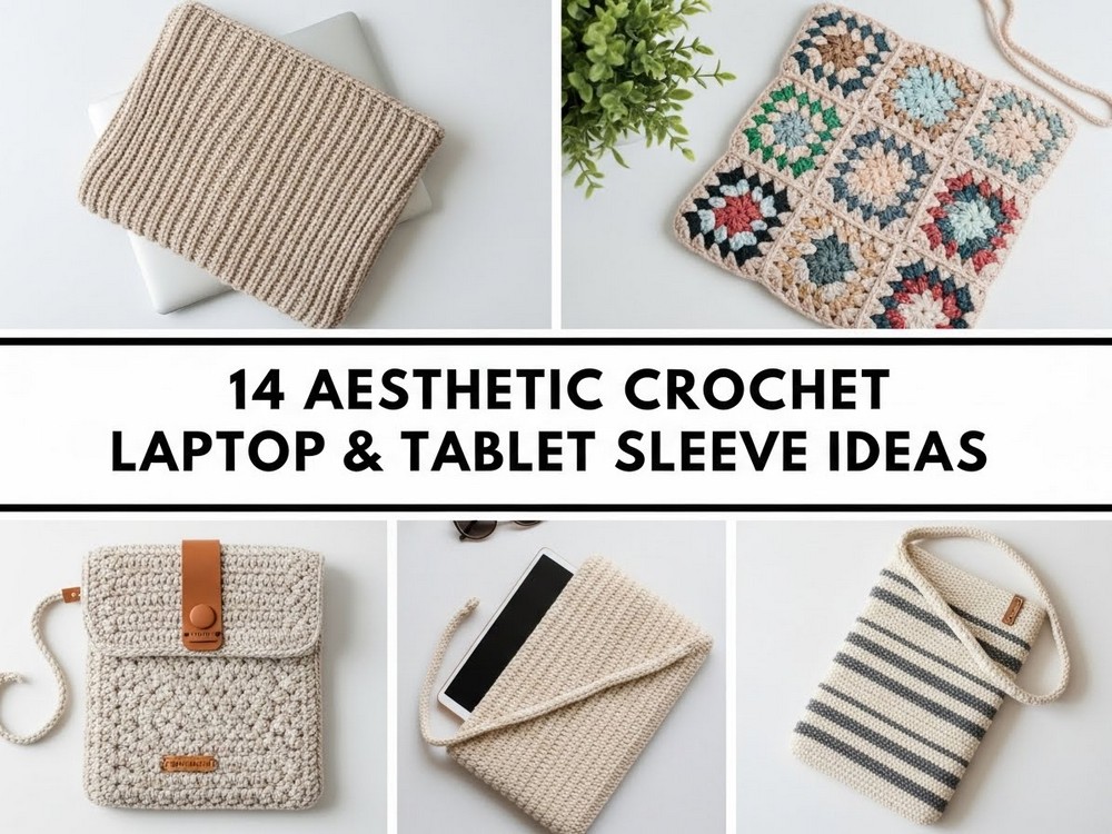 14 Aesthetic Crochet Laptop & Tablet Sleeve Ideas - Cloudy Yarn