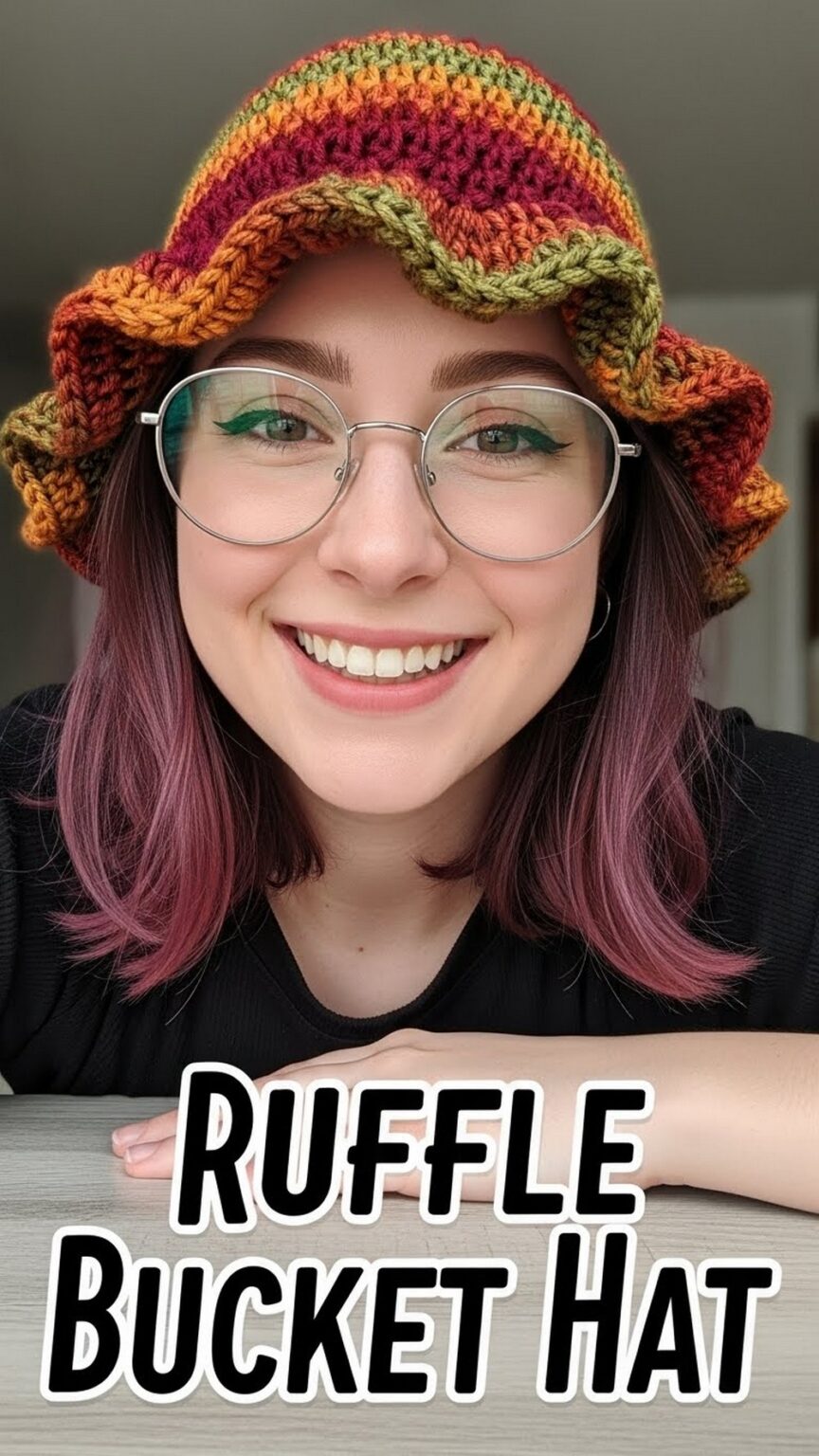 10 Crochet Bucket Hat Ideas With Wavy Brims - Cloudy Yarn
