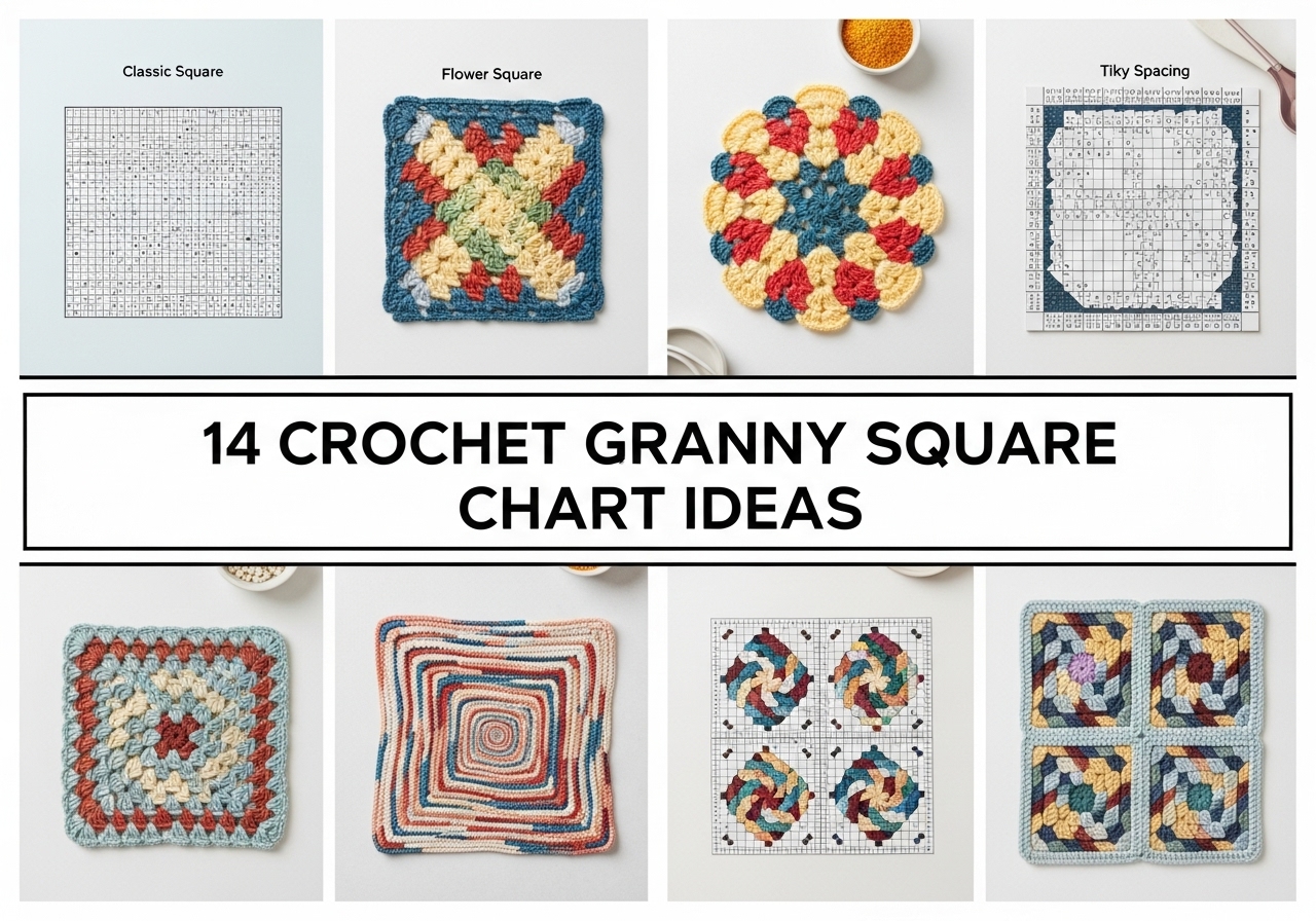 14 Crochet Granny Square Chart Ideas - Cloudy Yarn