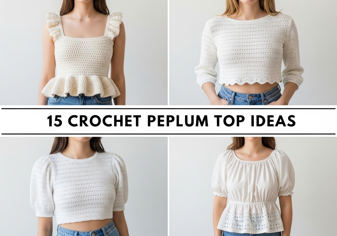 15 Crochet Peplum Top Ideas - Cloudy Yarn