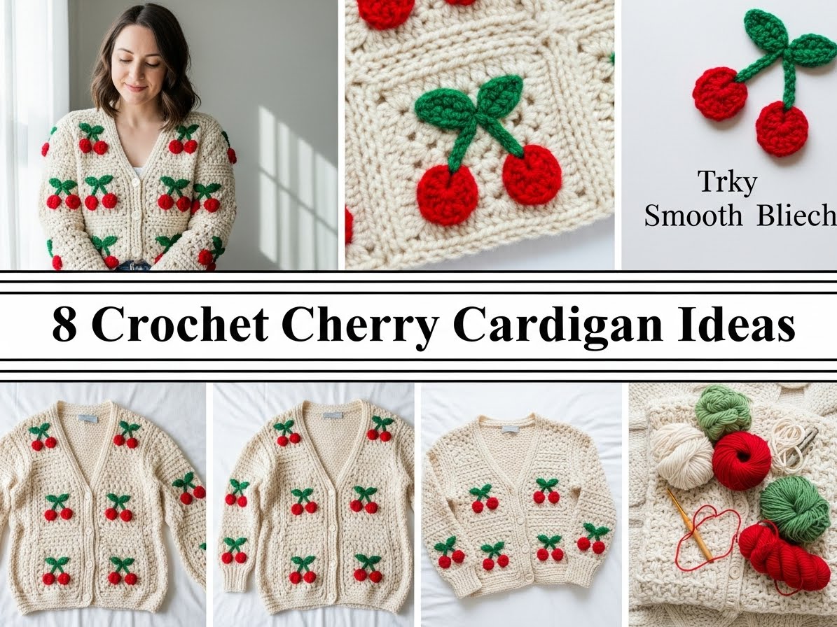 8 Crochet Cherry Cardigan Ideas - Cloudy Yarn
