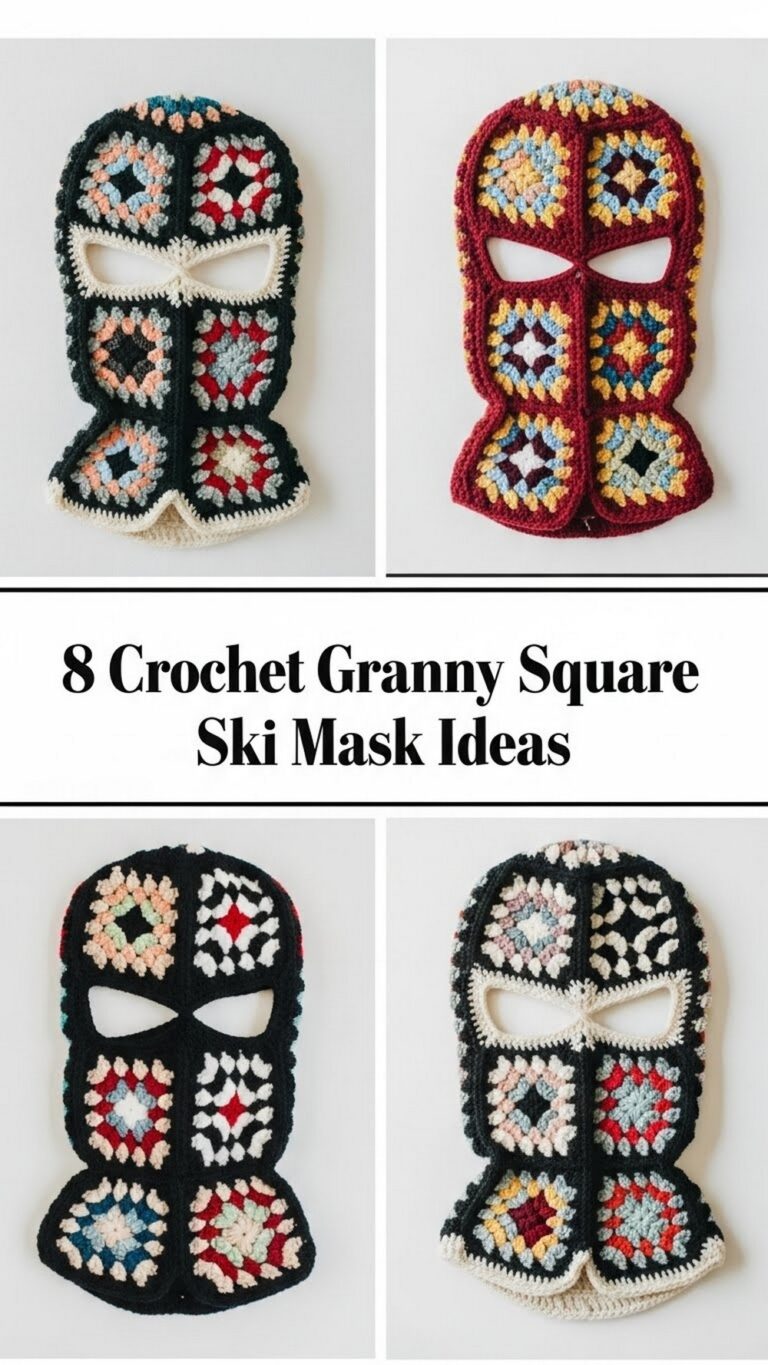 8 Crochet Granny Square Ski Mask Ideas - Cloudy Yarn
