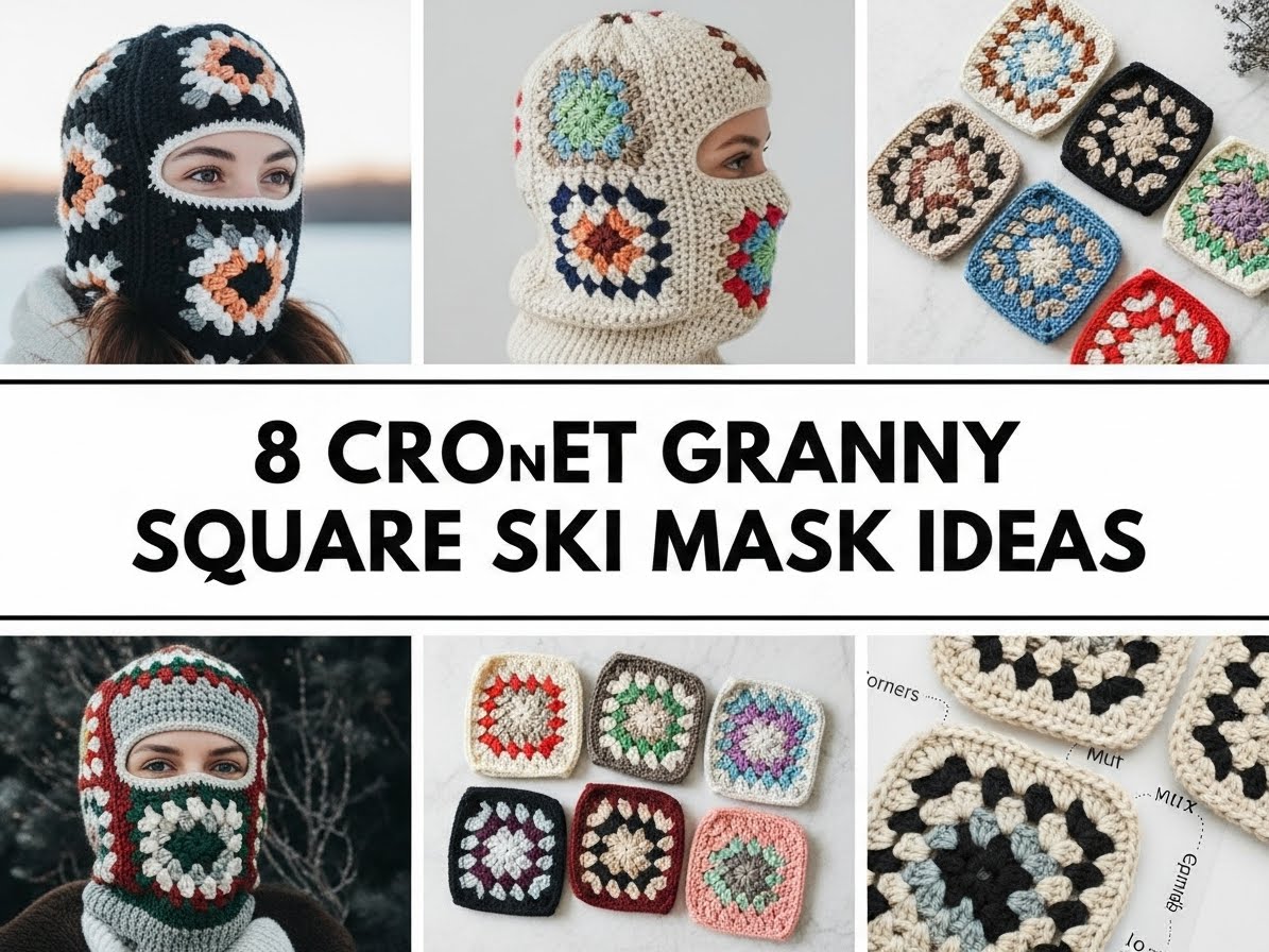 8 Crochet Granny Square Ski Mask Ideas - Cloudy Yarn