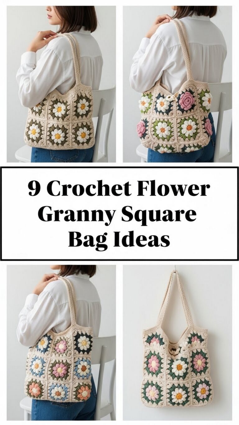 9 Crochet Flower Granny Square Bag Ideas - Cloudy Yarn